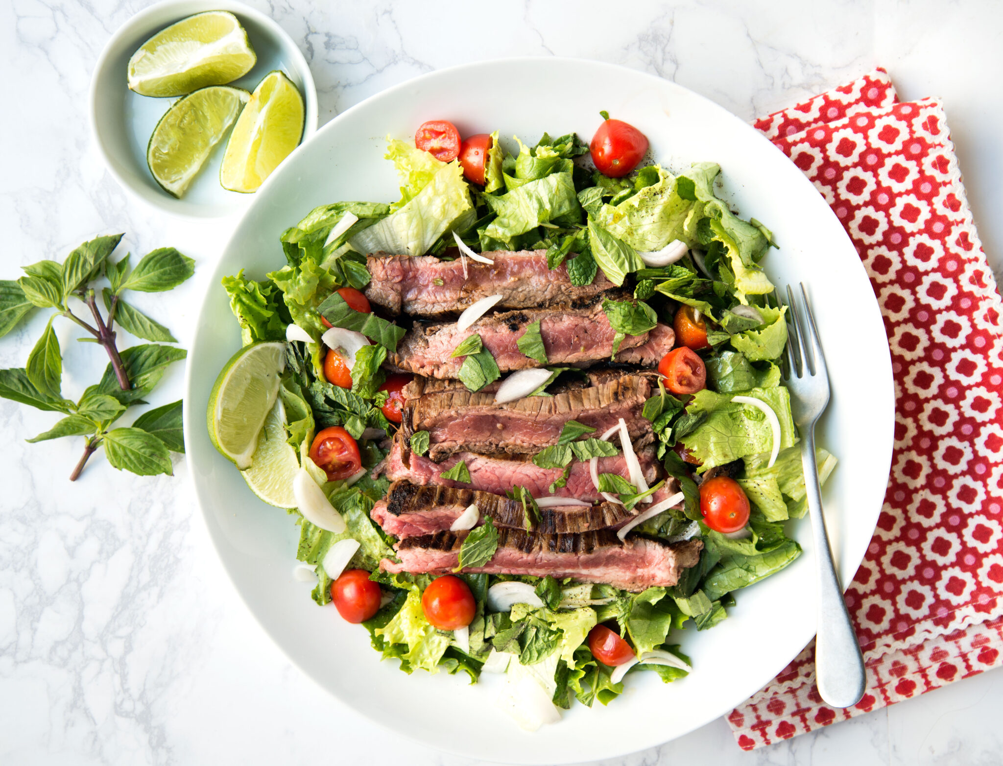 Asian Beef Salad With Mint & Basil Recipe - What's for Dinner